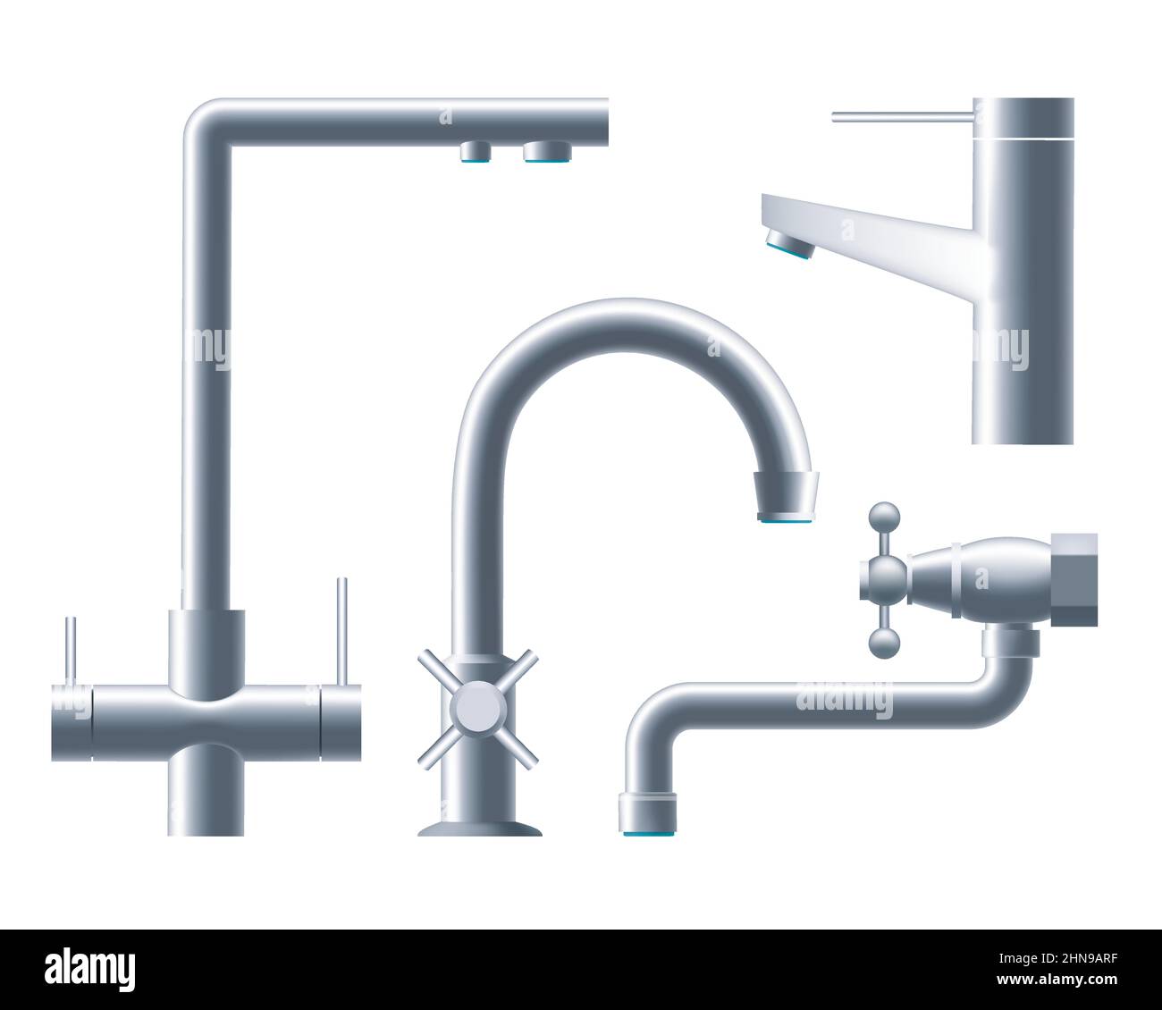 Metal stream faucets Stock Vector Image & Art - Alamy