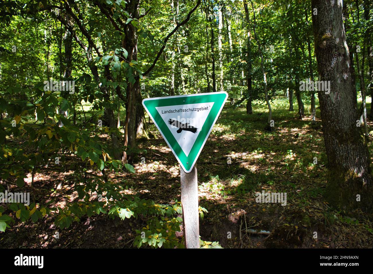 Landscape protection sign Stock Photo - Alamy