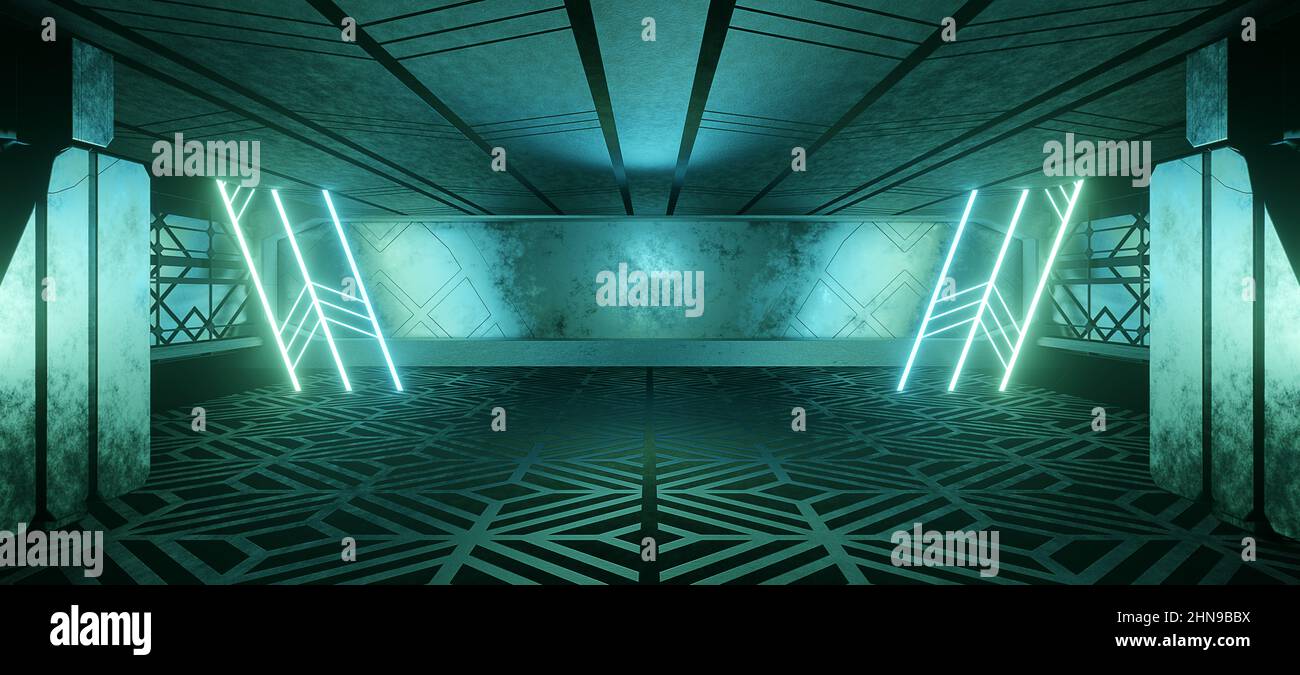 High Technology Alien Room Glowy Blush Blue Colors Futuristic ...