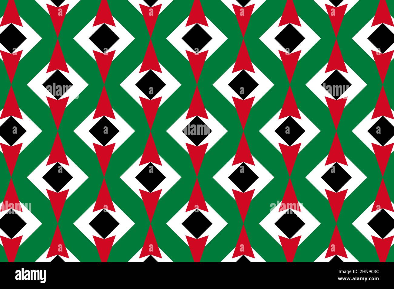 Geometric pattern in the colors of the national flag of Jordan. The ...
