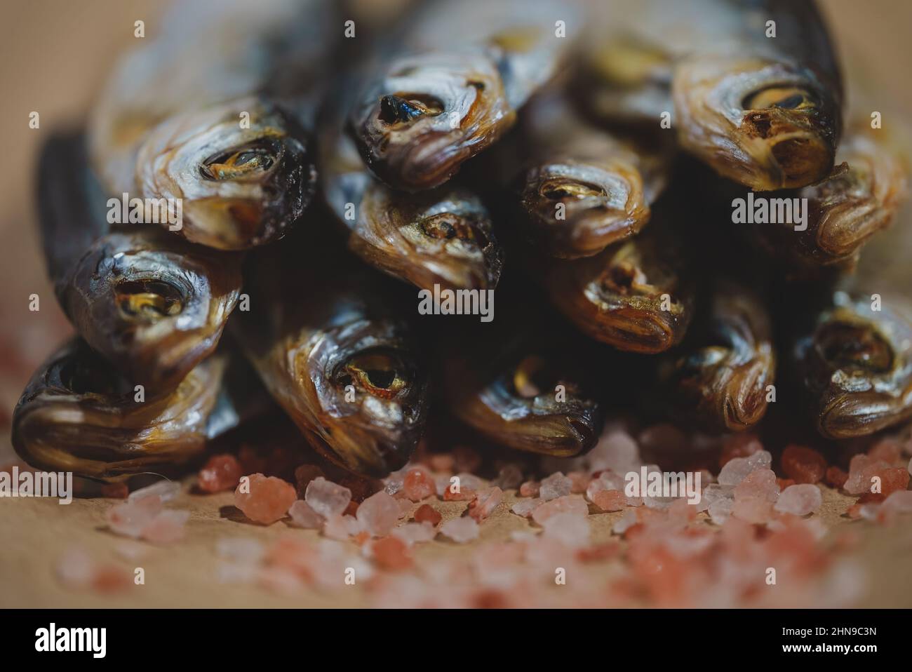 Lots of sun dried fish on the paper Stock Photo - Alamy