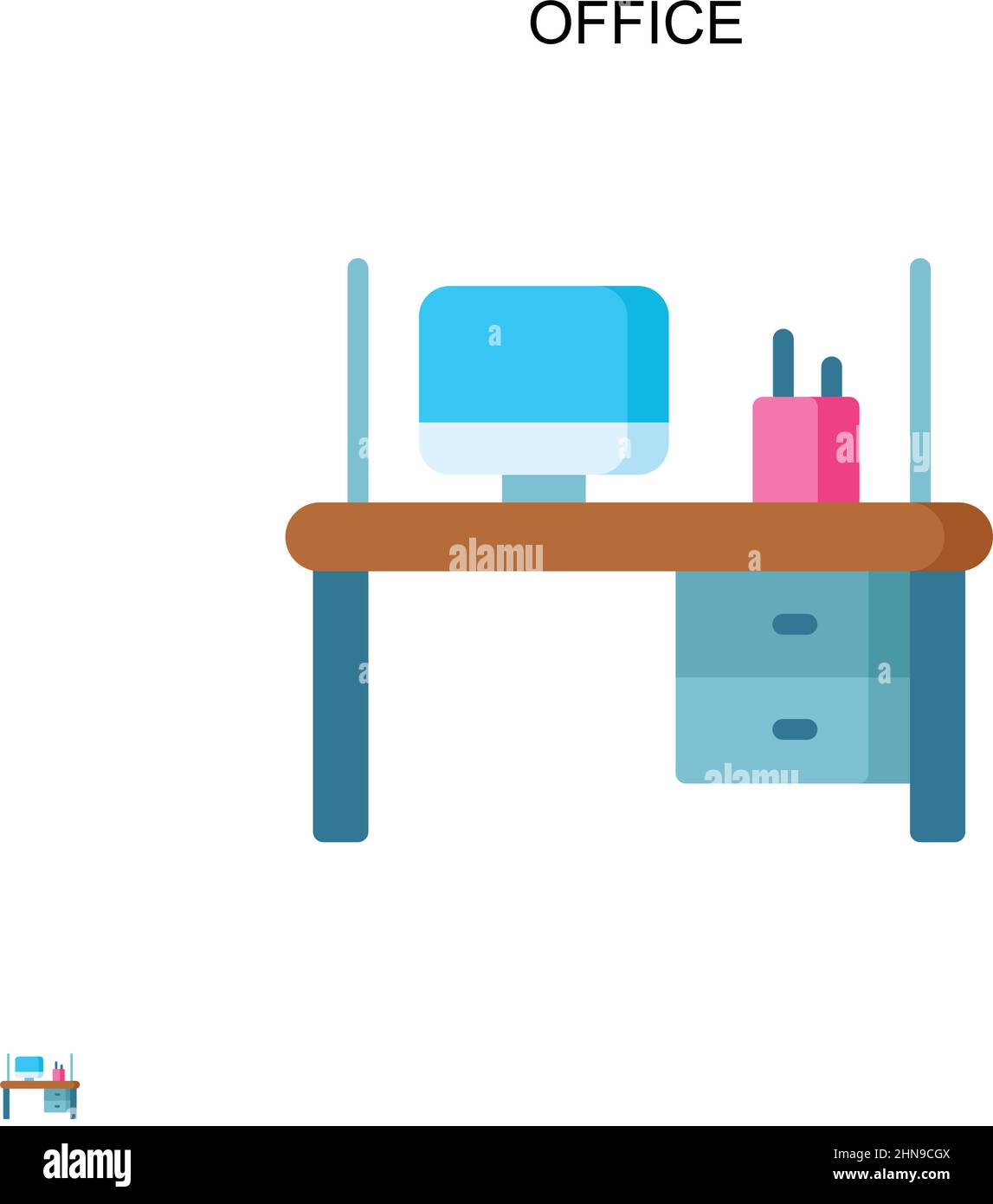 Office Simple vector icon. Illustration symbol design template for web ...