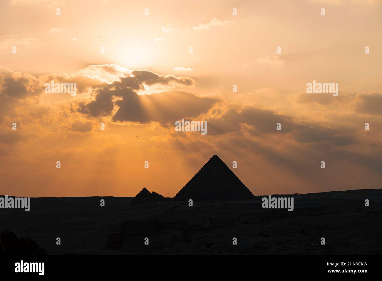 Archaeological complex of the Great Egyptian Pyramids is located on the ...