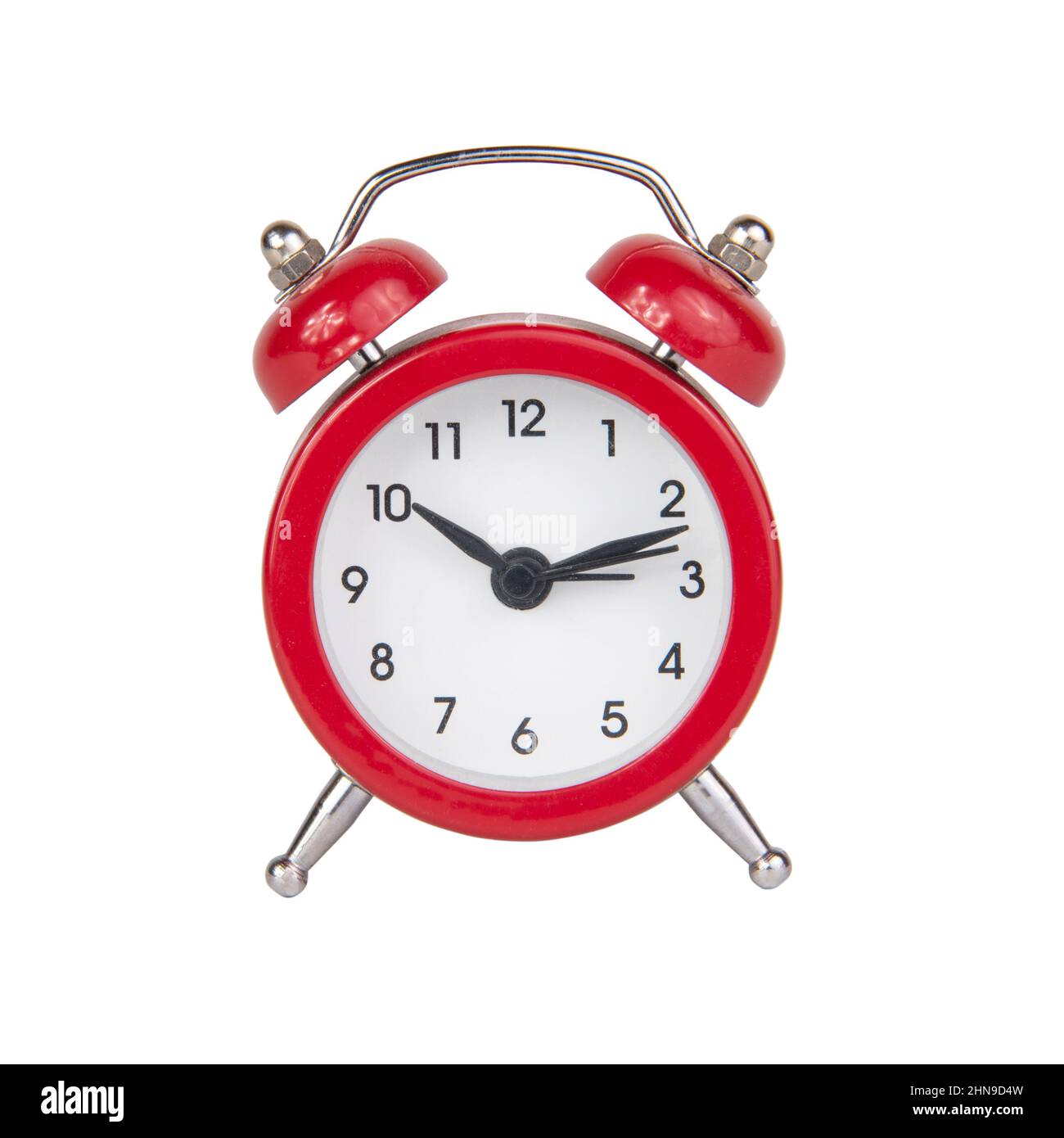 Red alarm clock bell isolated on the white background Stock Photo - Alamy