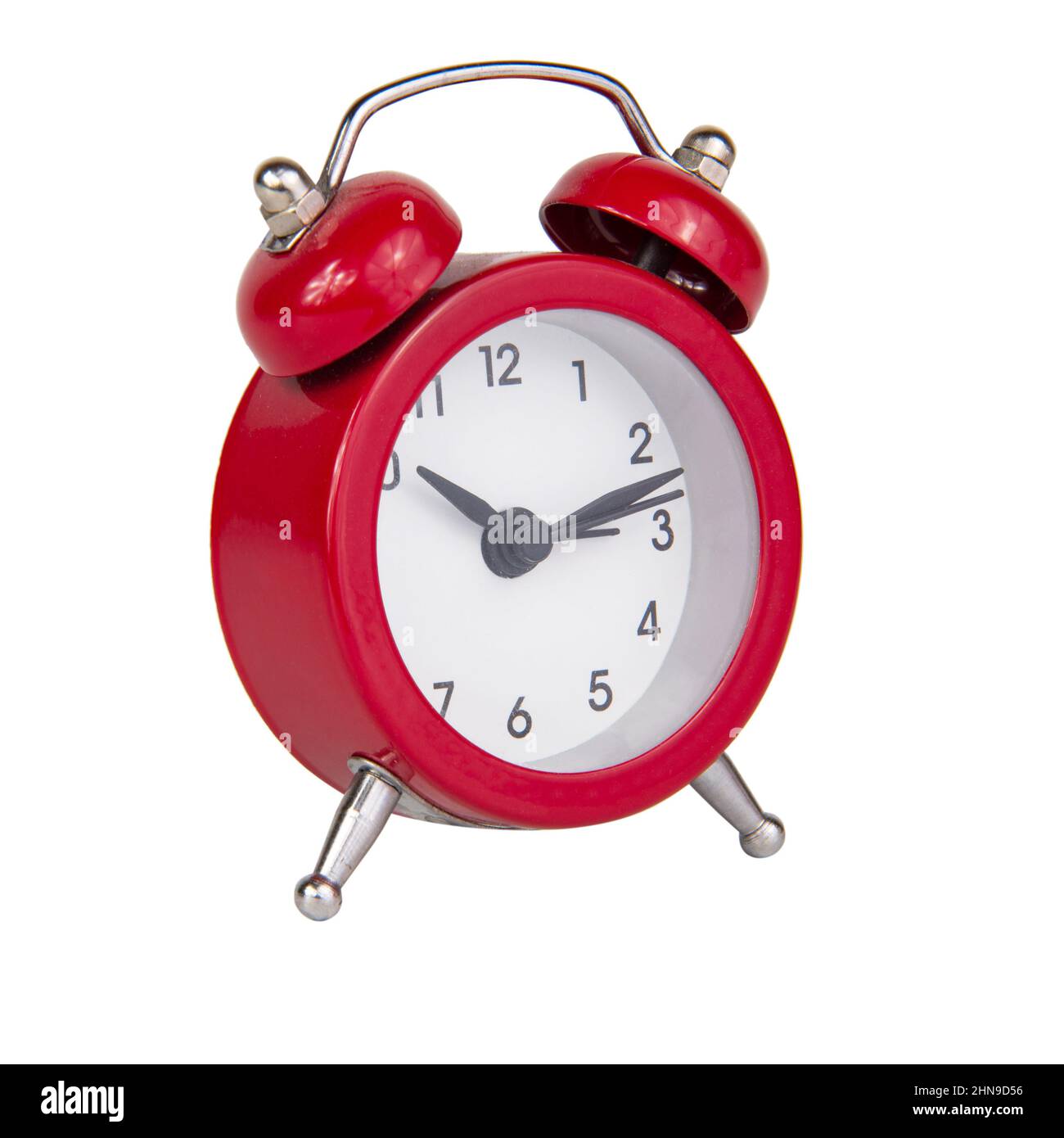 Red alarm clock bell isolated on the white background Stock Photo - Alamy