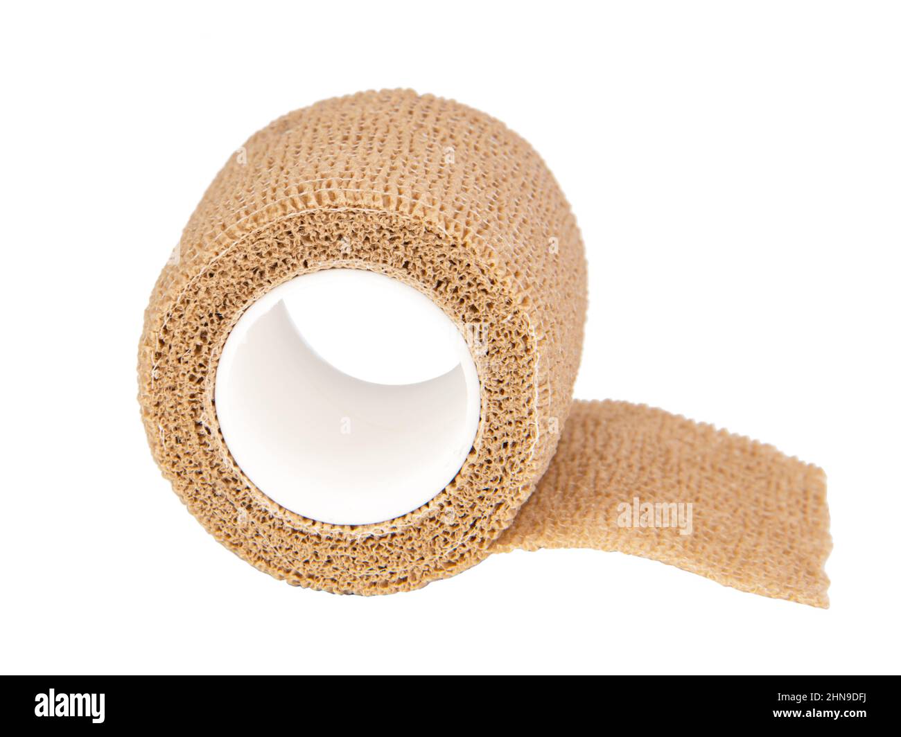 Brown medical bandage elastic isolated on the white background Stock ...