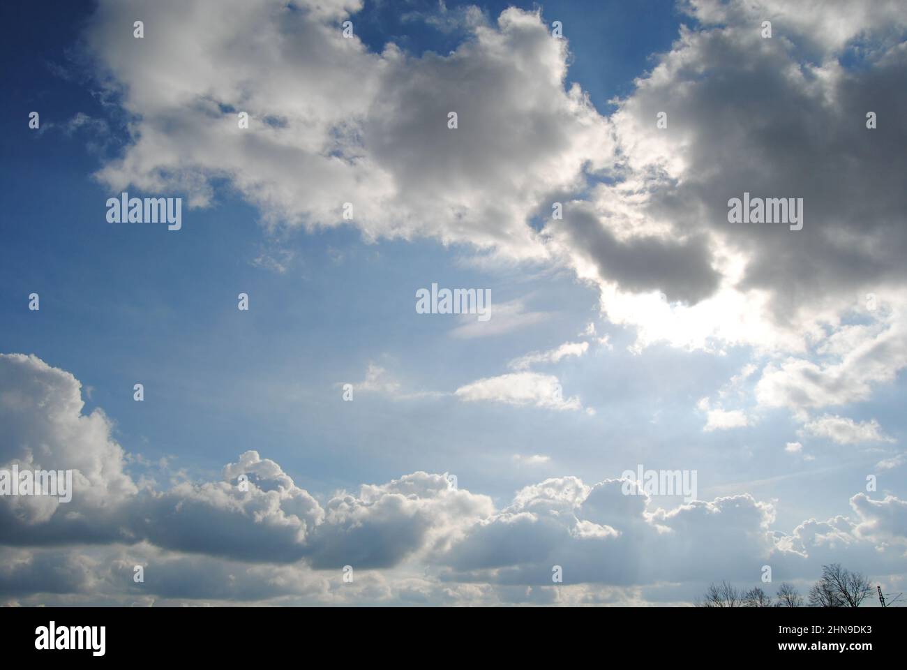 blue sky with sun Stock Photo - Alamy