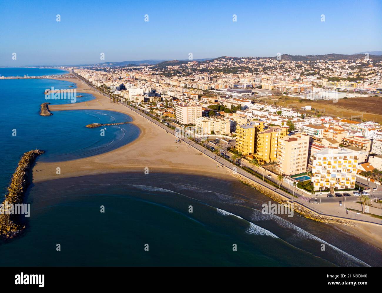 Aerial photo of Mediterranean seashore in Cunit, Spain Stock Photo - Alamy