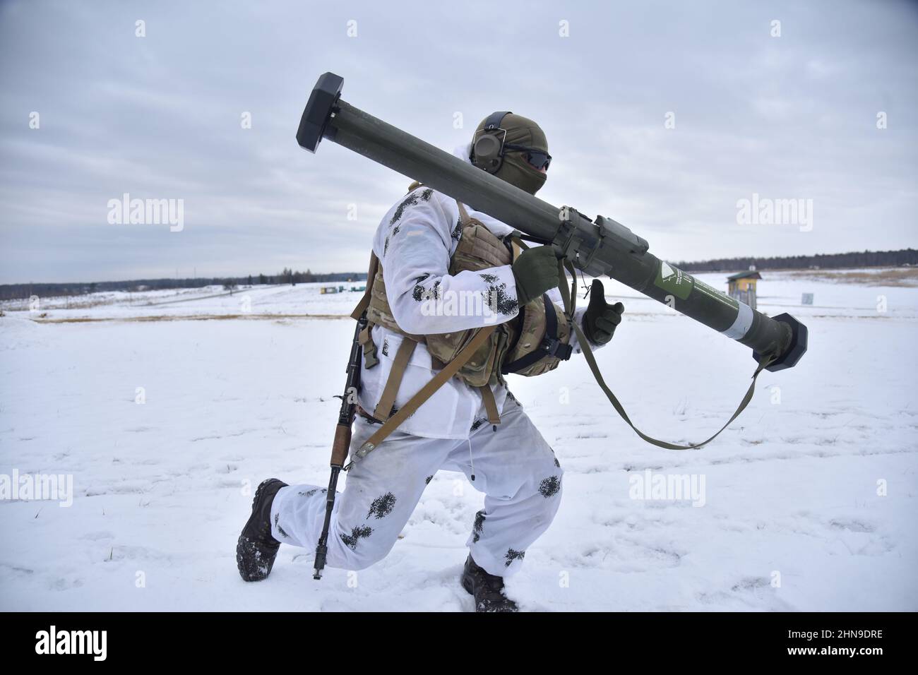 February 4, 2022, Lviv, Ukraine: A Ukrainian military demonstrates the ...