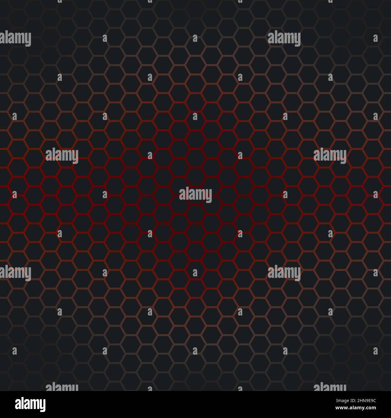 Abstract, black colored and hexagonal mosaic pattern. Dark and red ...