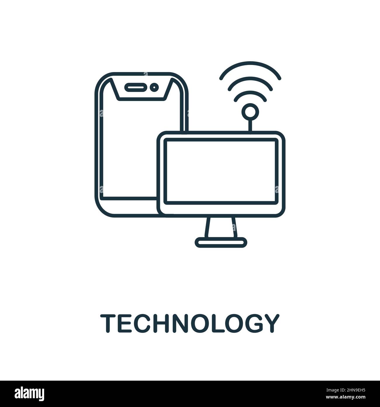 Technology icon. Line element from technology collection. Linear ...