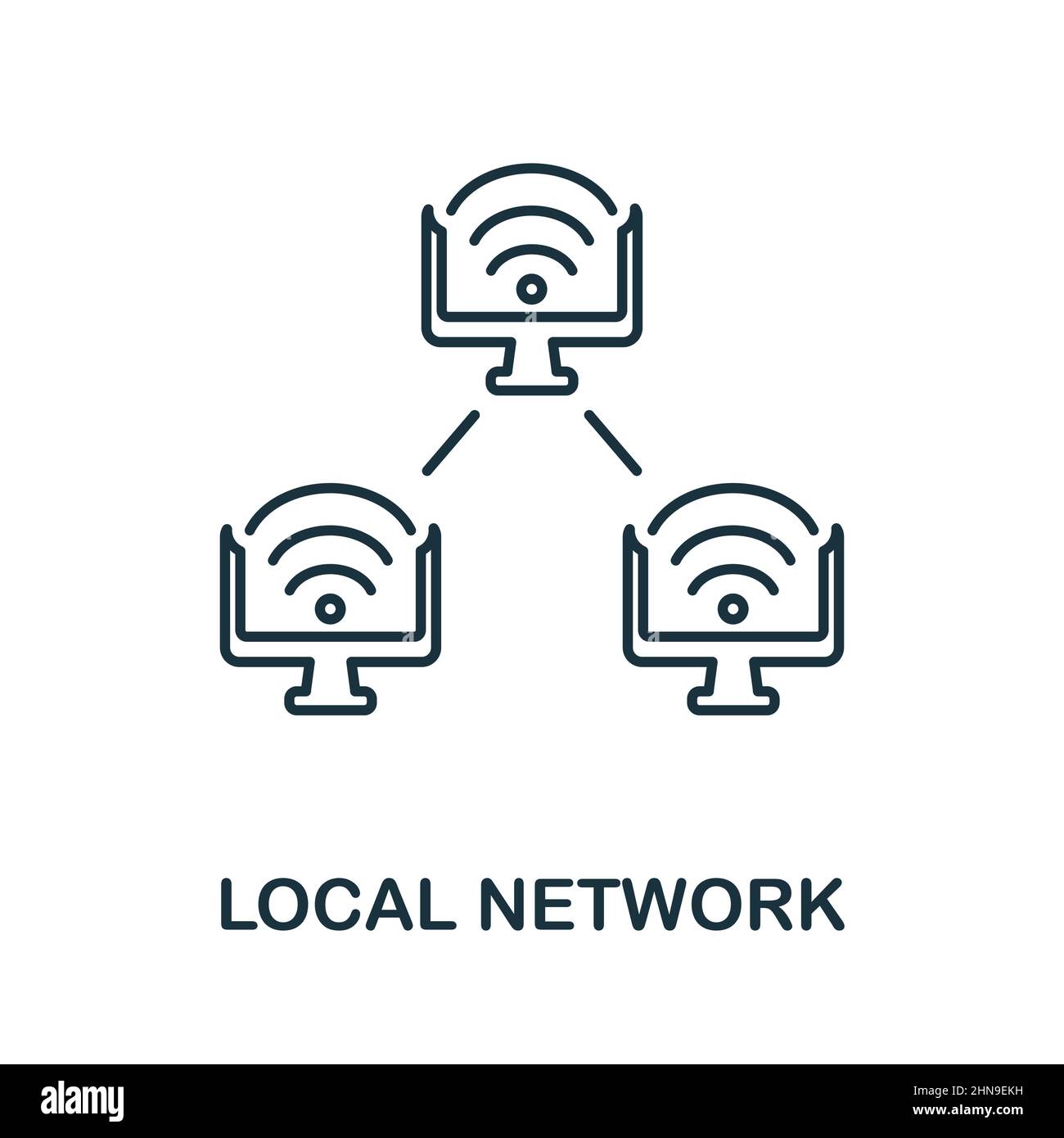 Local Network icon. Line element from technology collection. Linear ...