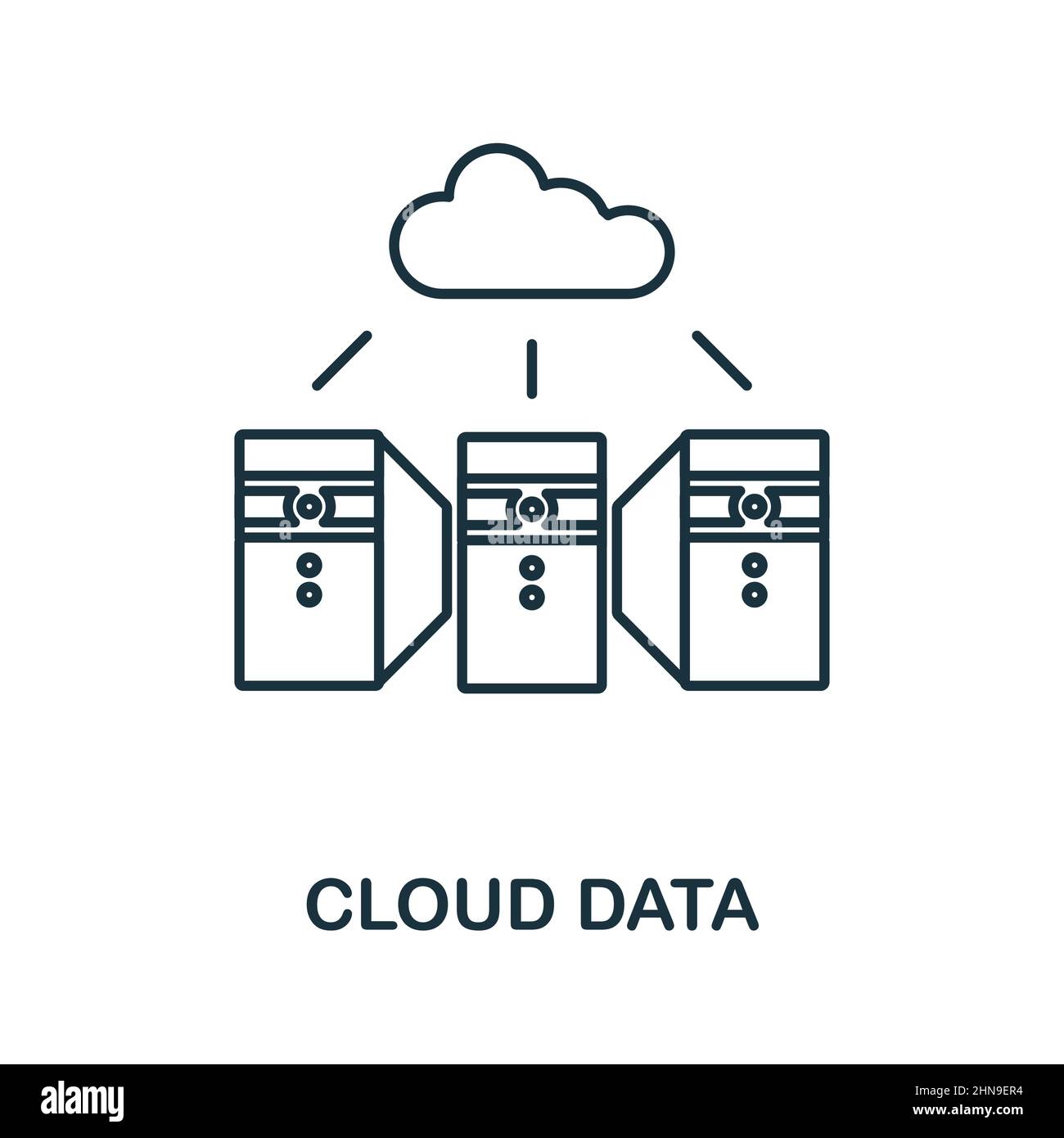 Cloud Data icon. Line element from technology collection. Linear Cloud ...