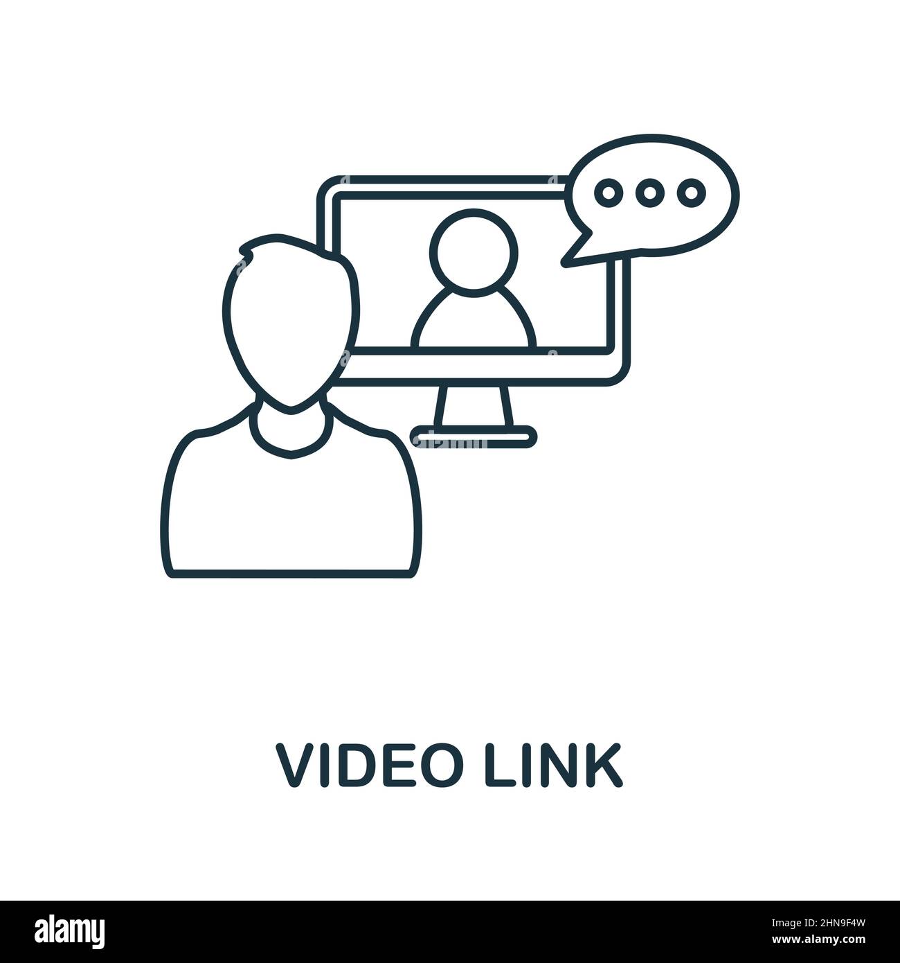 Video Link icon. Line element from technology collection. Linear Video ...