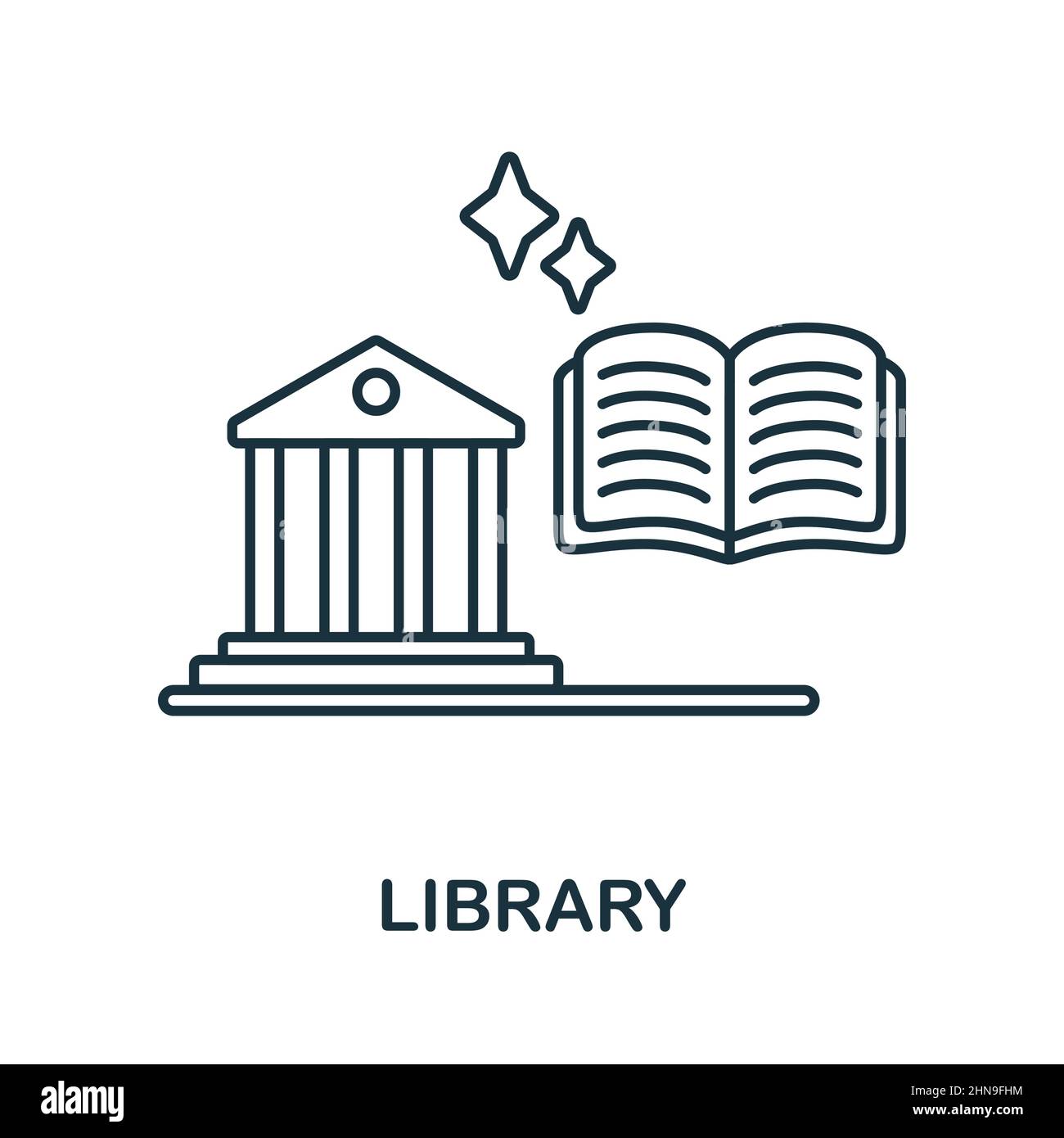 Library icon. Line element from university collection. Linear Library ...