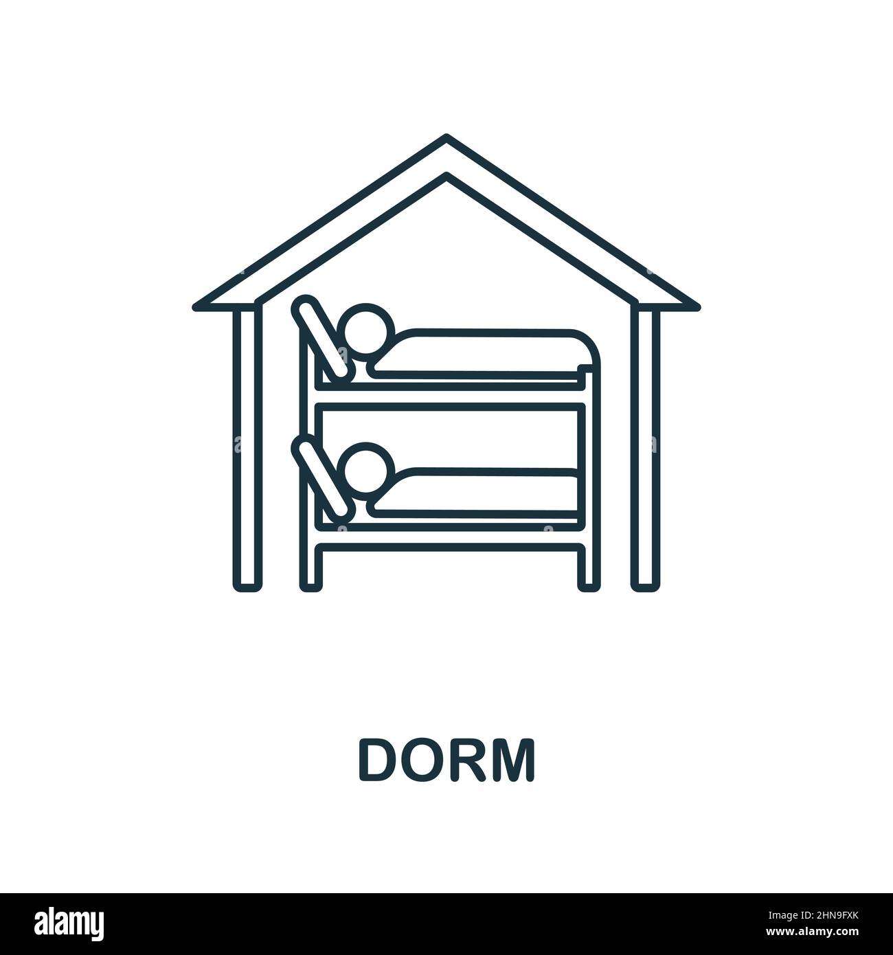 Dorm icon. Line element from university collection. Linear Dorm icon ...