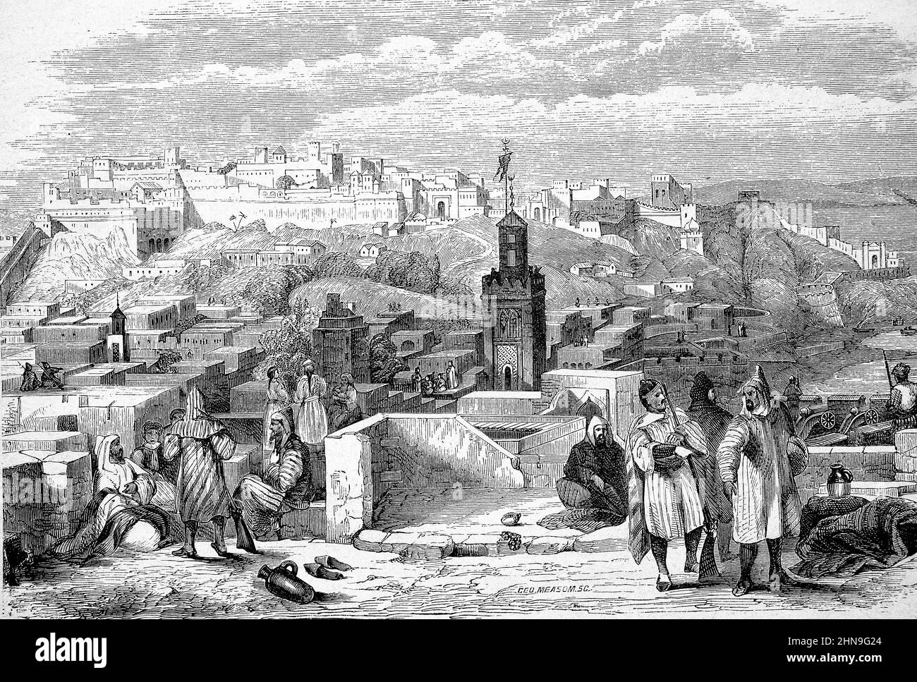 Stadt Tanger in Marokko im Jahre 1880 / City of Tangier in Morocco in ...