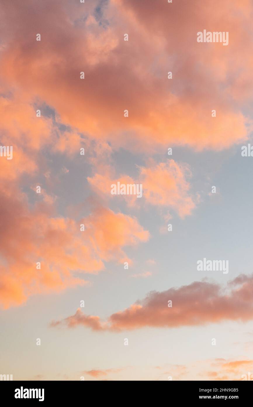 Sunset sky full of clouds without land Stock Photo - Alamy
