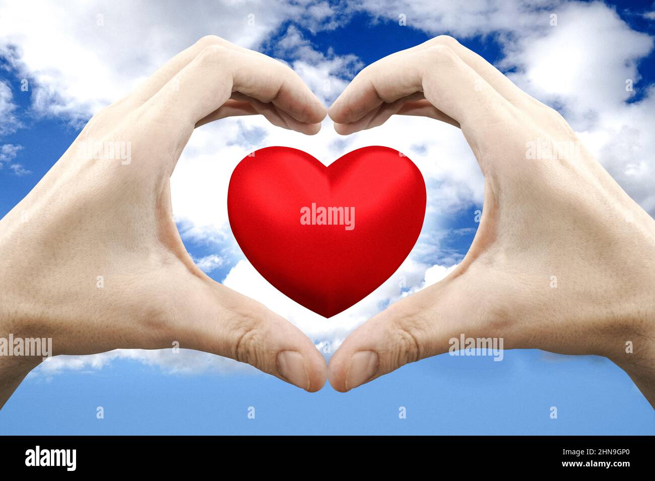 Heart forming heart shape - love concept - 3D rendering Stock Photo - Alamy