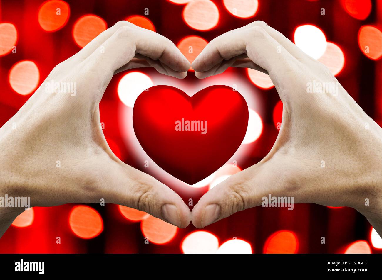Heart forming heart shape - love concept - 3D rendering Stock Photo - Alamy