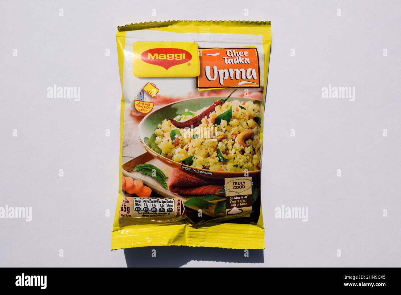 Maggi branded Upma ghee tadka Instant food from India. Semolina ...