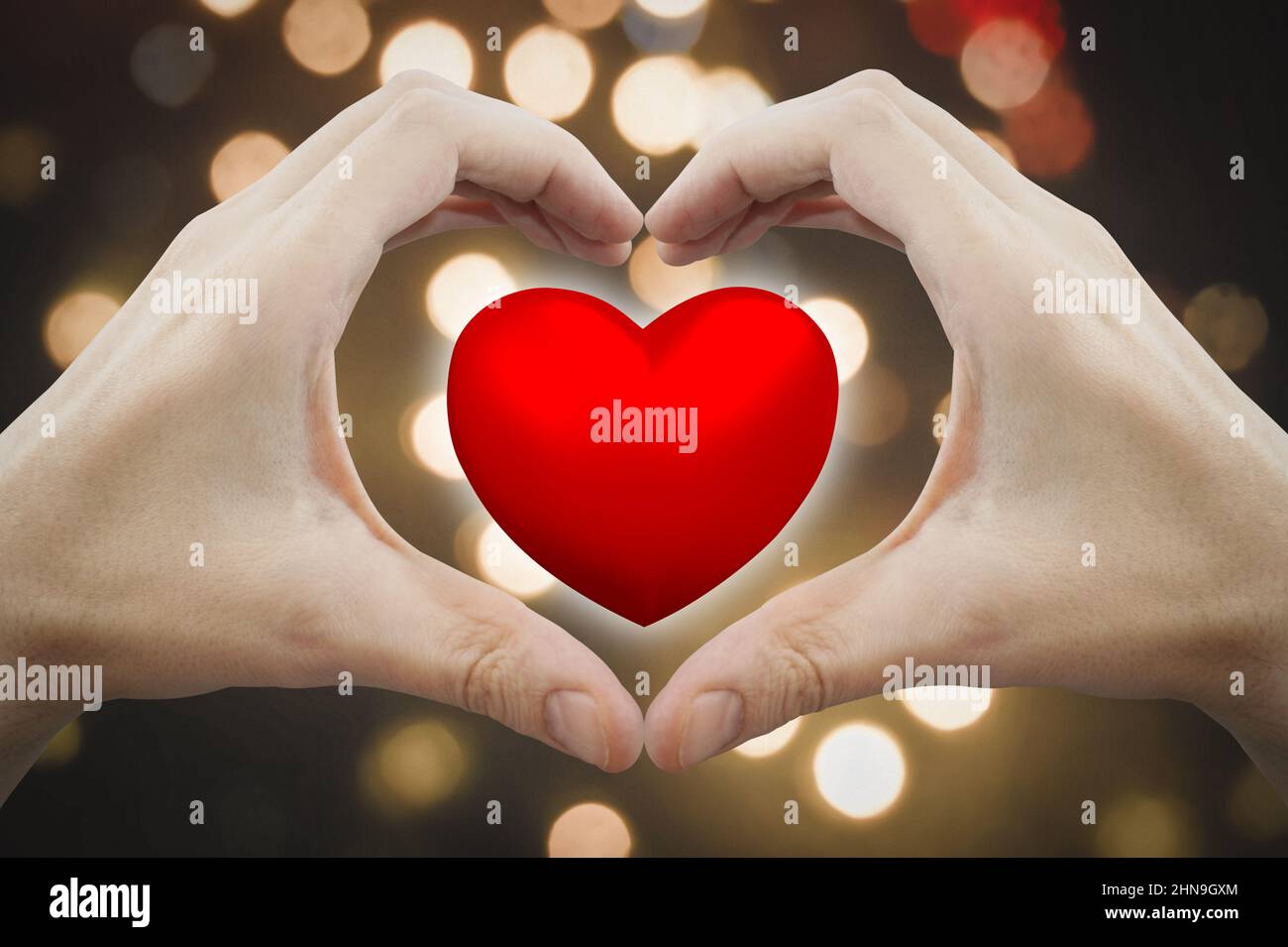 Heart forming heart shape - love concept - 3D rendering Stock Photo - Alamy
