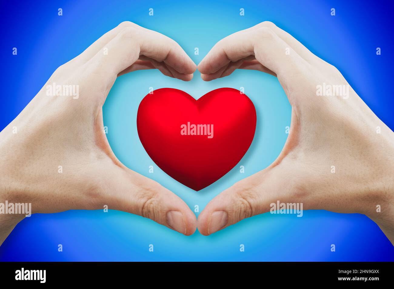 Heart forming heart shape - love concept - 3D rendering Stock Photo - Alamy