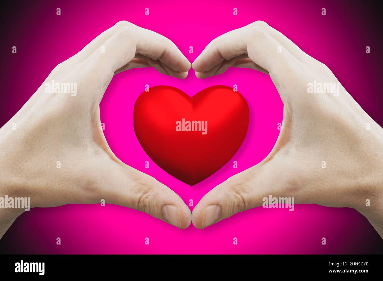 Heart forming heart shape - love concept - 3D rendering Stock Photo - Alamy