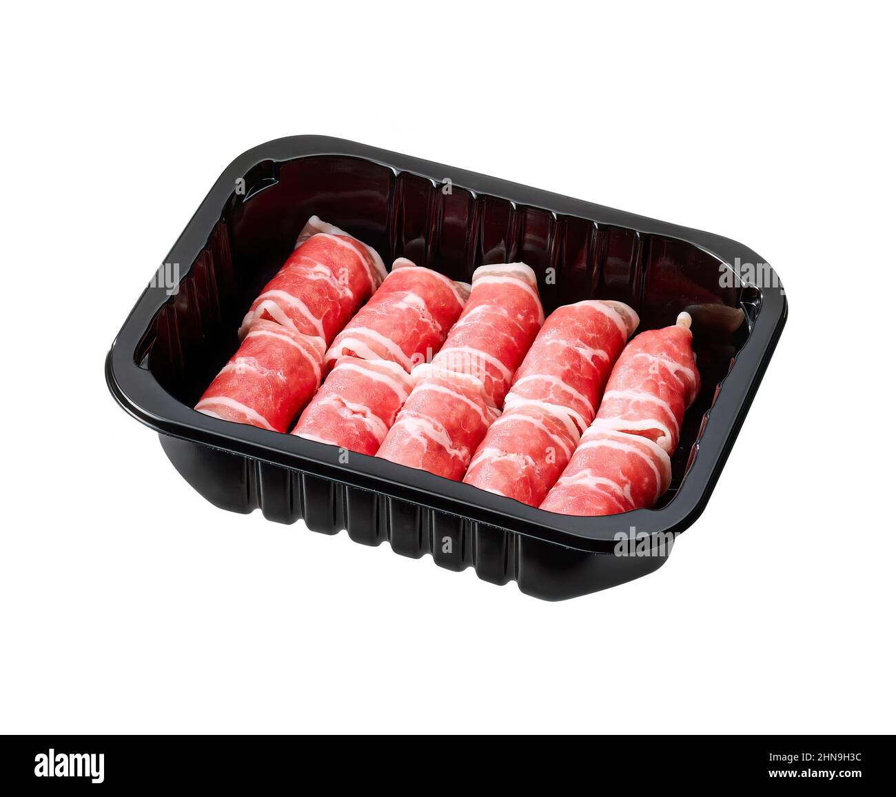 Package of raw meat roll slavink isolated on white background Stock ...