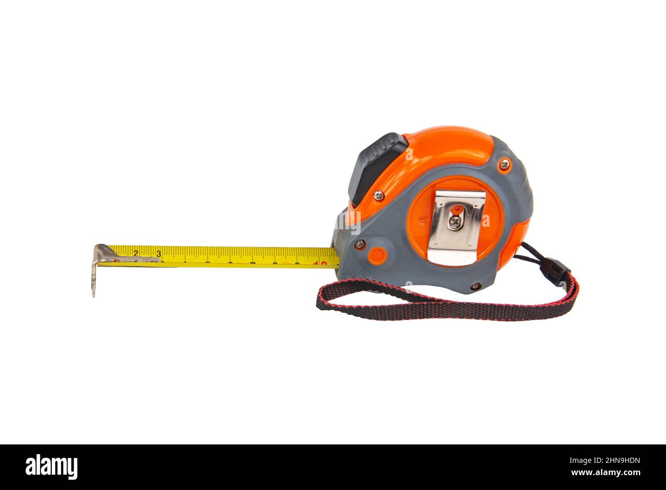 Tape measuring building tool isolated on the white background Stock ...