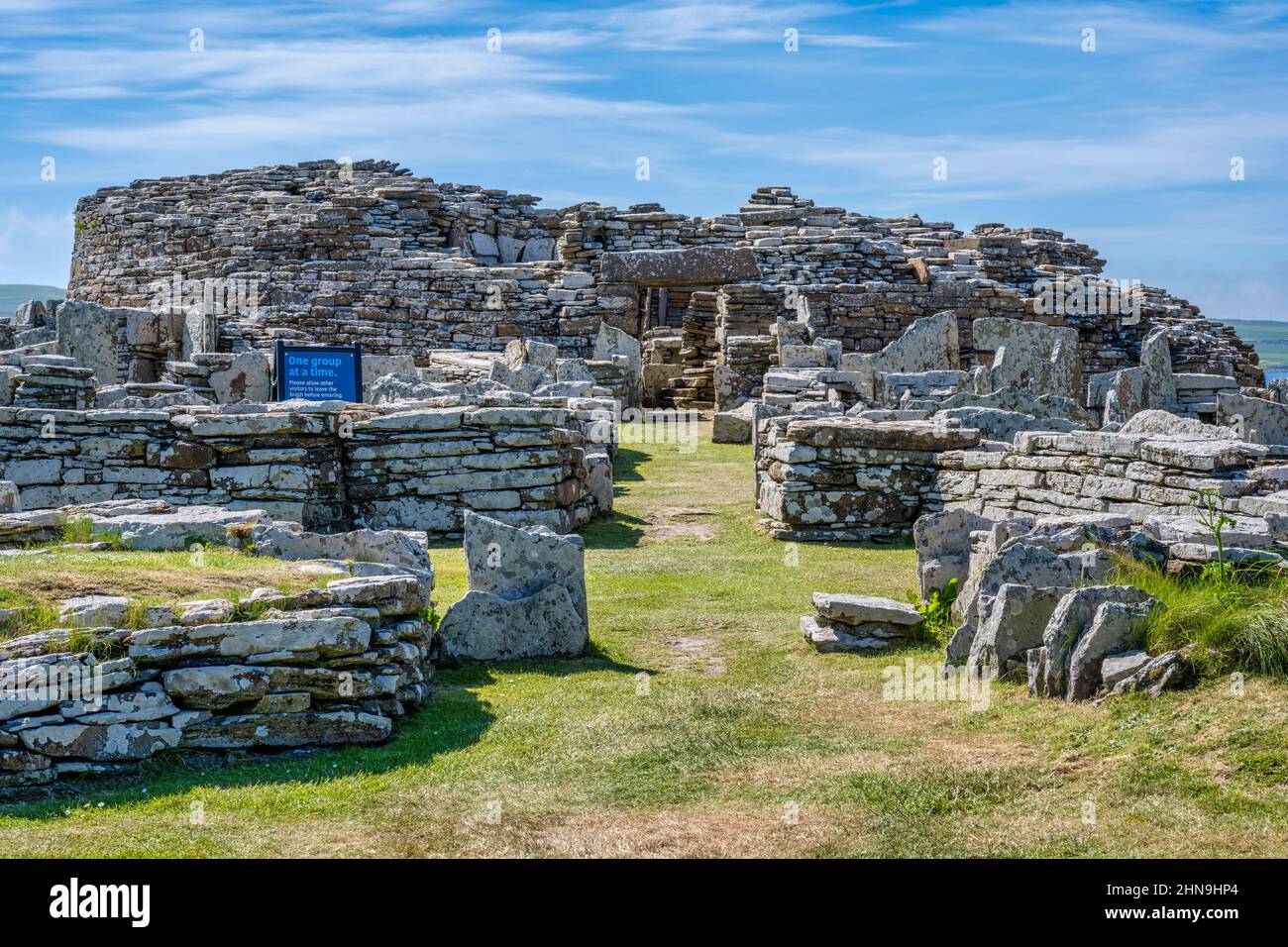 Broch of Gurness on the northeast coast of Mainland Orkney in Scotland ...