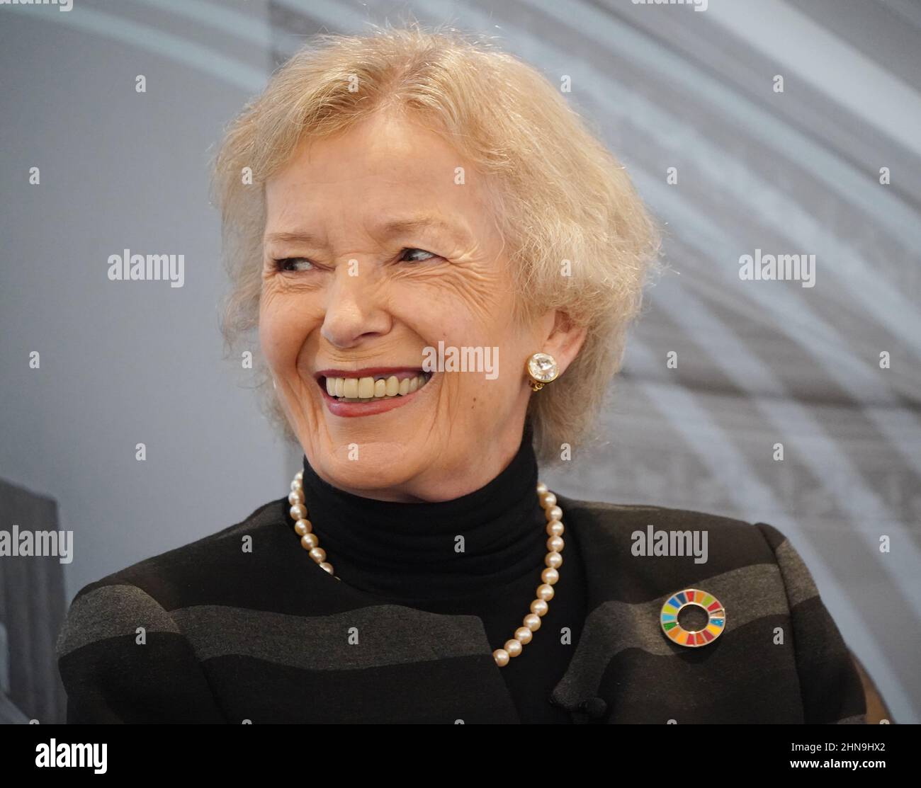 Former President Mary Robinson speaking at an event marking the ...