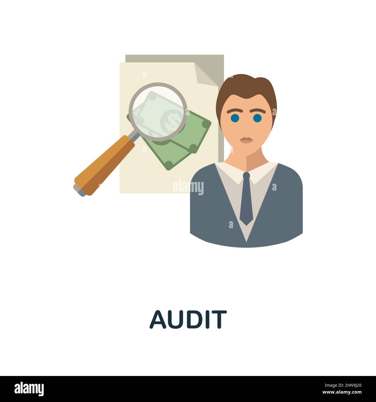 Audit flat icon. Colored element sign from bussines profession ...