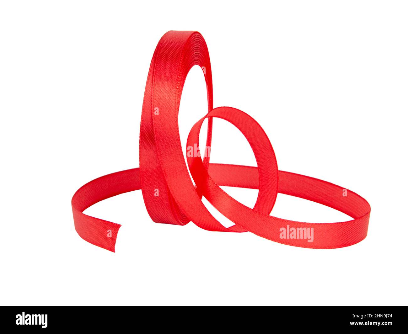 Red craft tape circle decorative for gifts isolated on the white ...