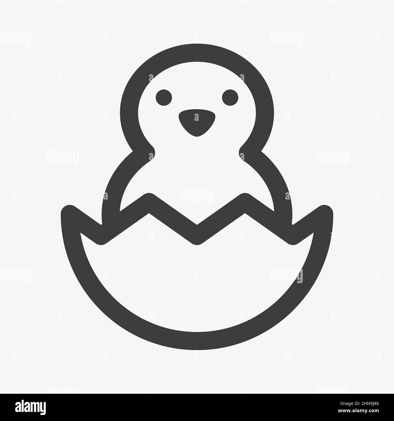 Chick in egg line vector icon. Easter symbol Stock Vector Image & Art ...