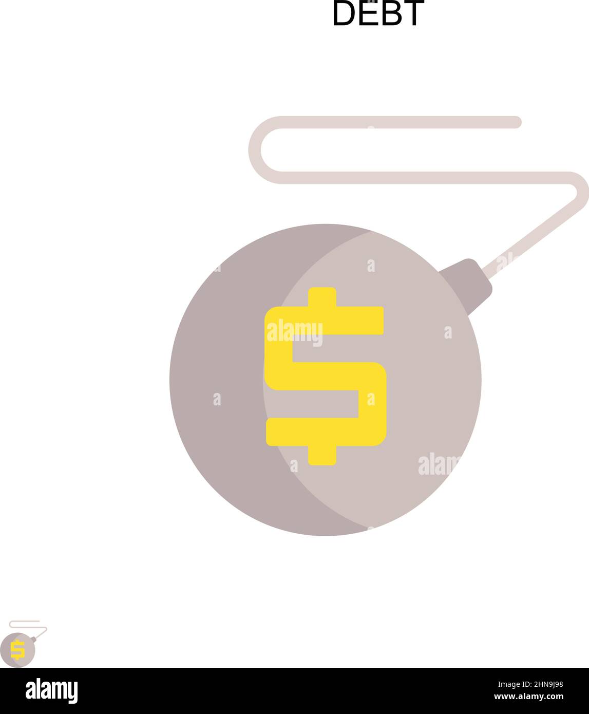 Debt Simple vector icon. Illustration symbol design template for web ...