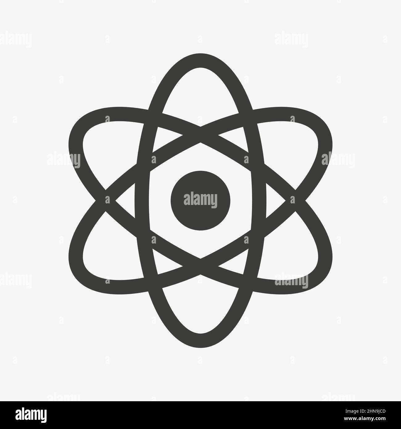 Nuclear energy sign. Atom black vector icon Stock Vector Image & Art ...