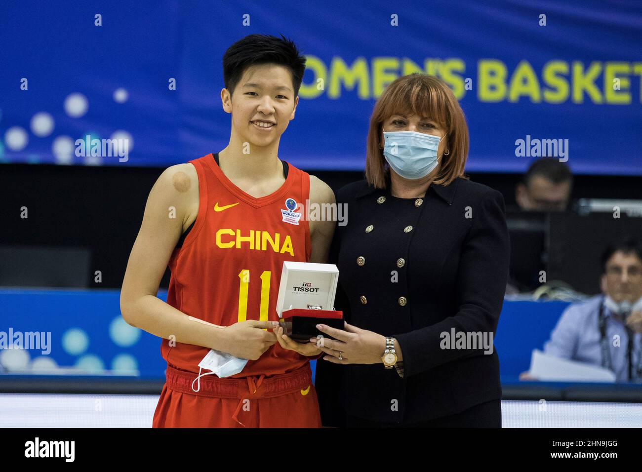 Belgrade, Serbia, 13th February 2022. Sijing Huang of China all-star ...