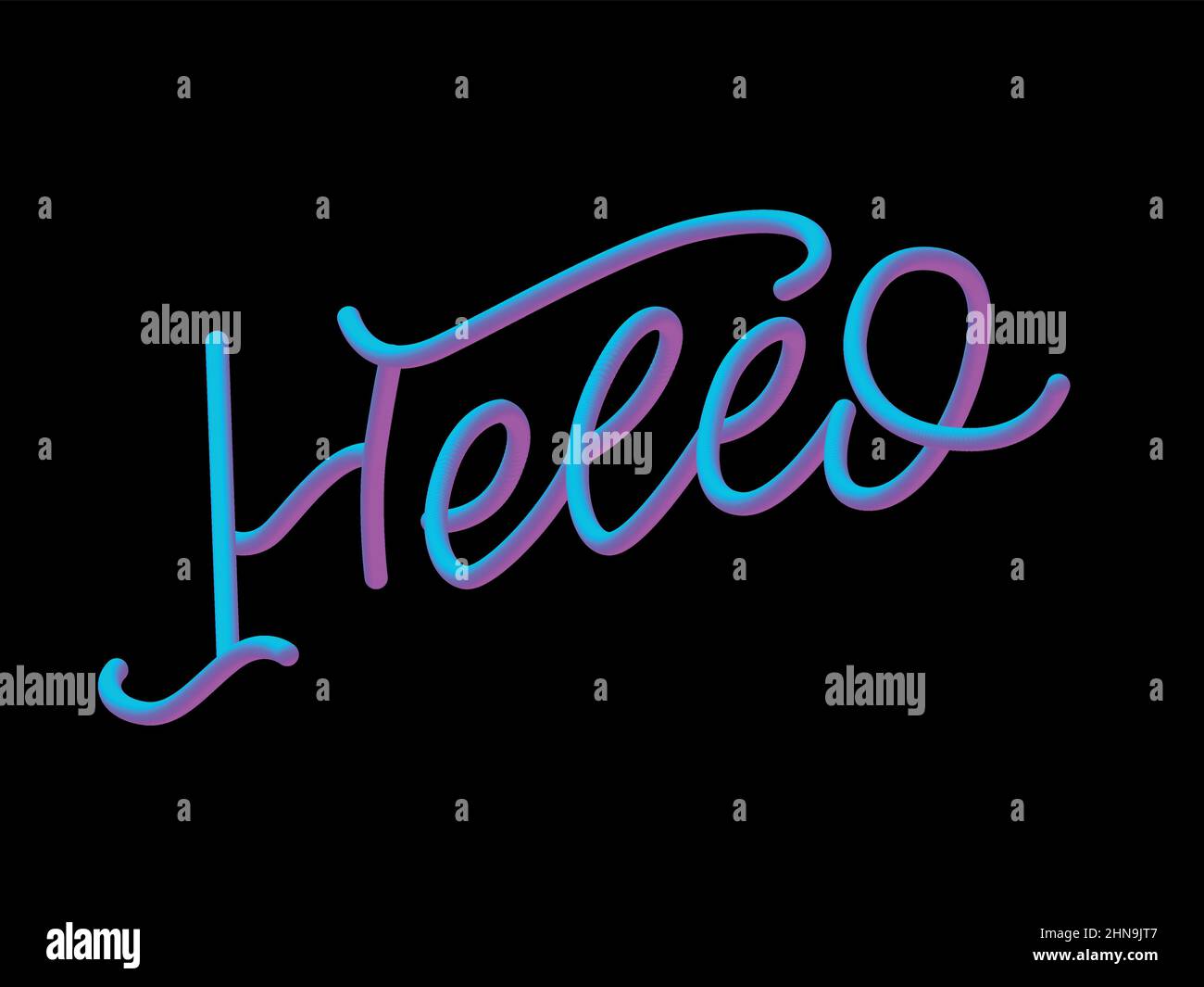 Hello in hand drawn style. Hello world. Lettering design concept. White ...