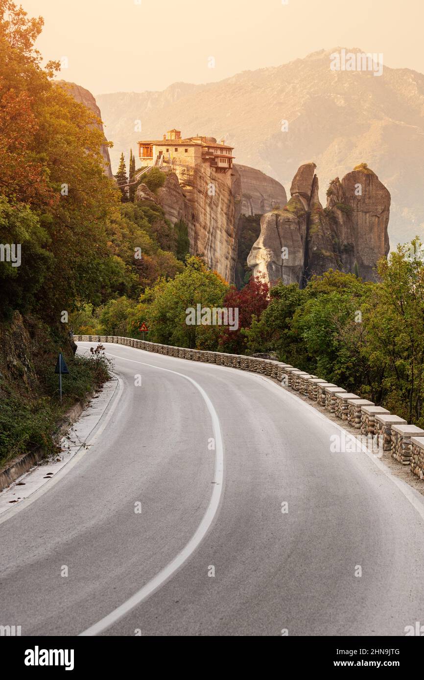Inspirational view of iconic and majestic Saint Barbara Meteora ...