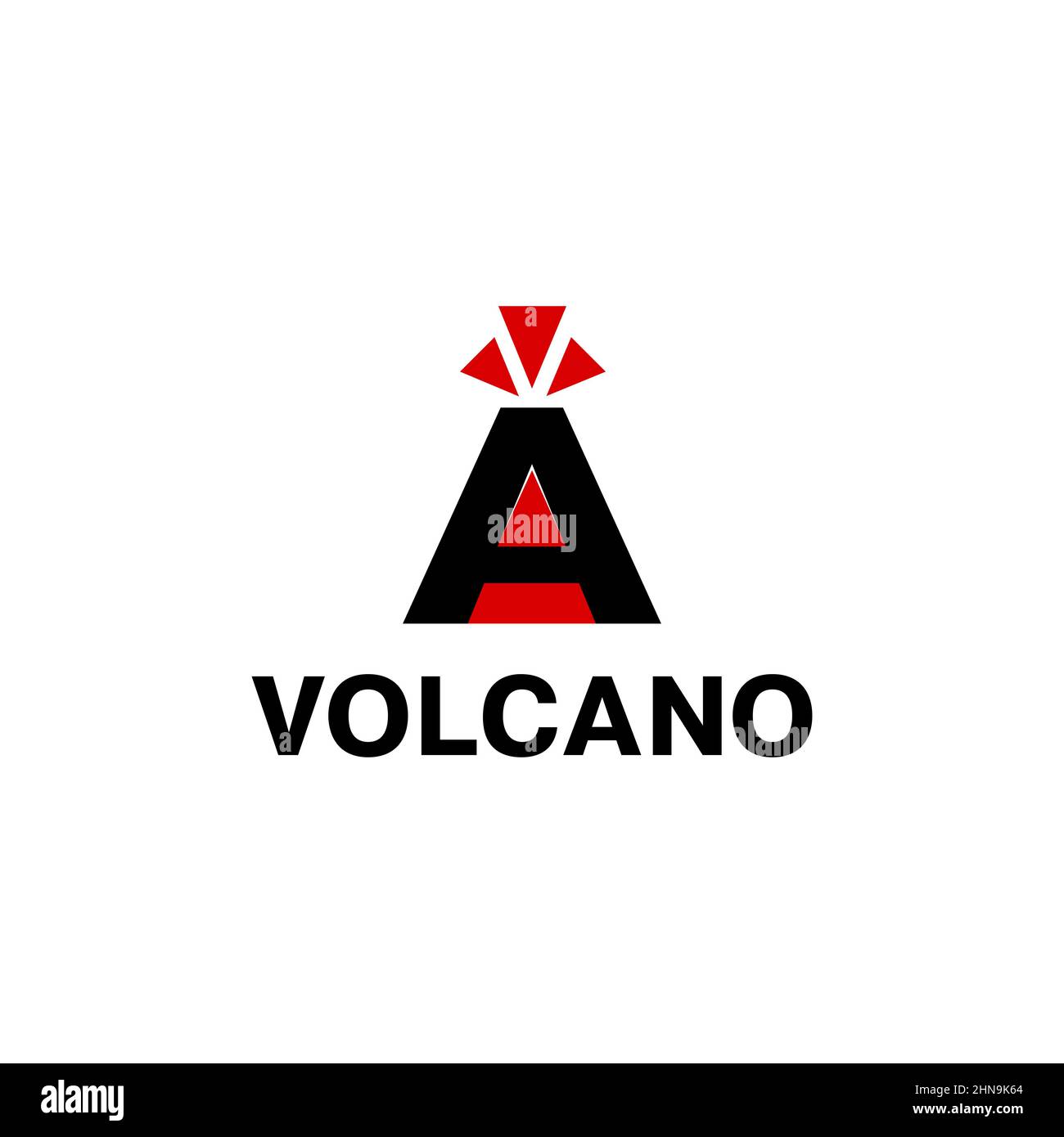 Abstract logo black mountain in the shape of the letter A with an ...