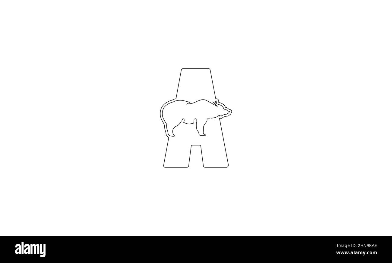 letter A negative space icon initial icon design and illustration Stock ...