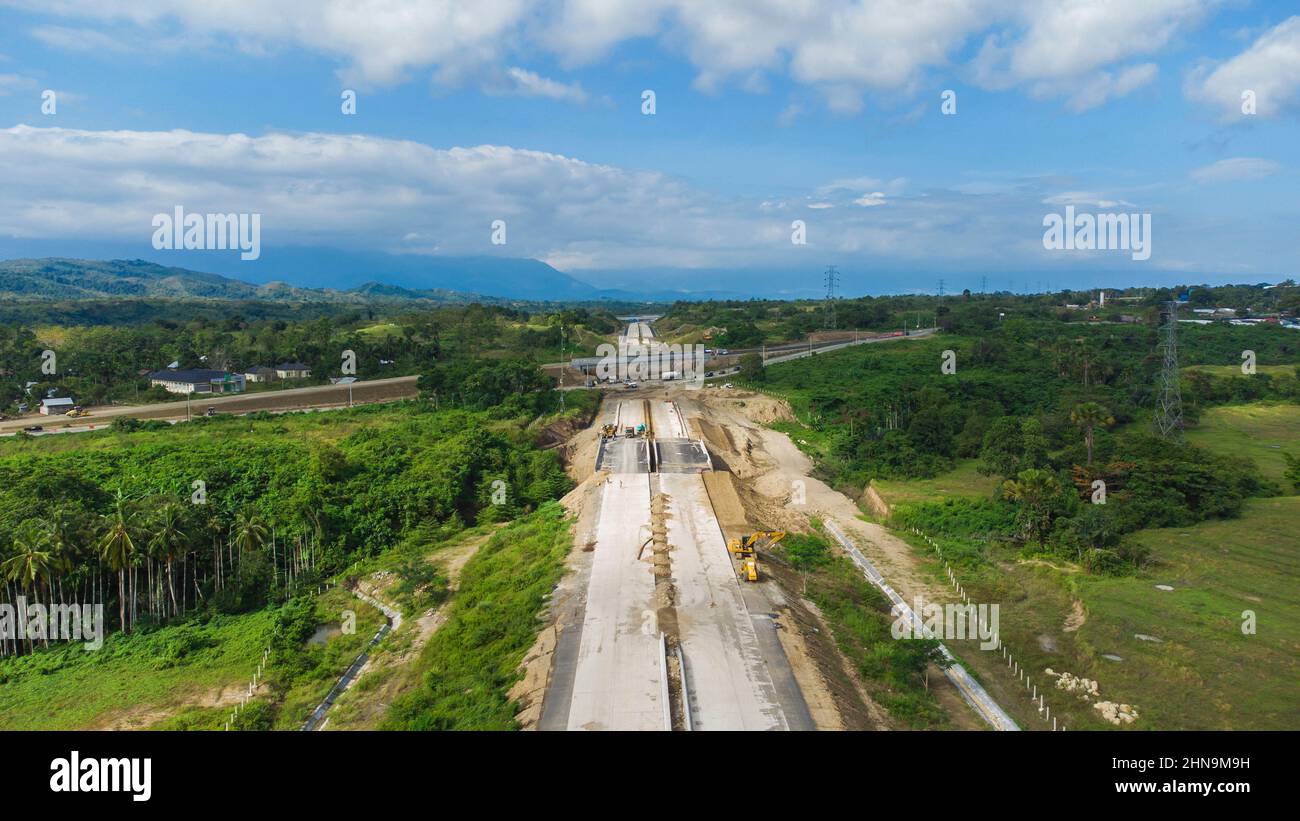 Aerial view of Sigli Banda Aceh (Sibanceh) Toll Road, Aceh, Indonesia ...
