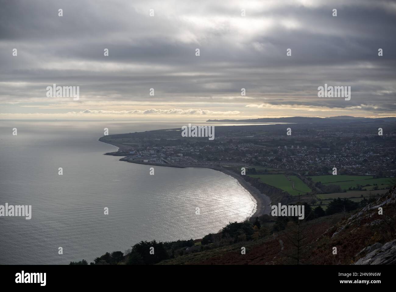 Aerial view of an Irish seaside town Stock Photo - Alamy