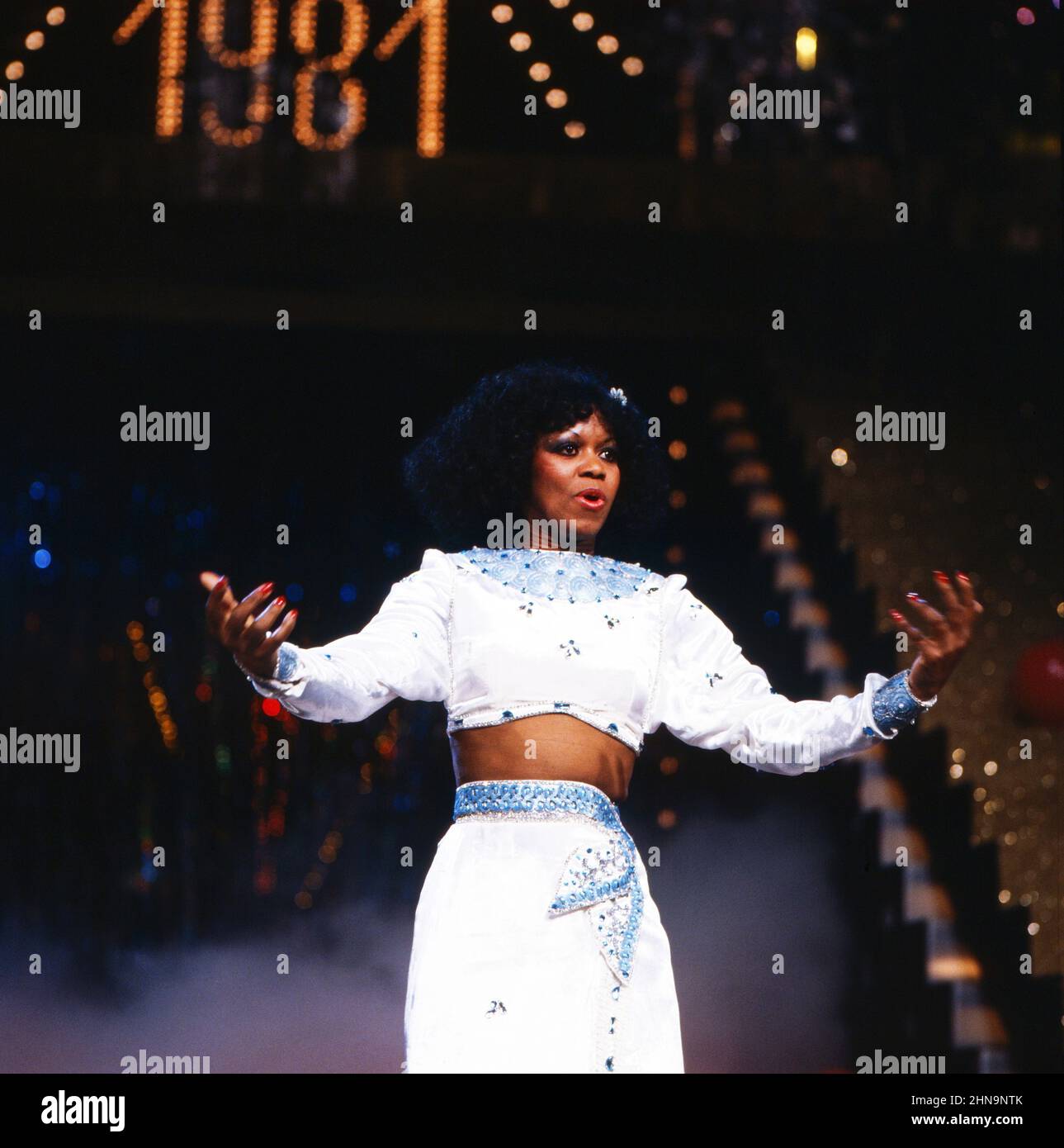 Sängerin Sherry Laine, geboren in Jamaica als Florence Evadne, TV ...