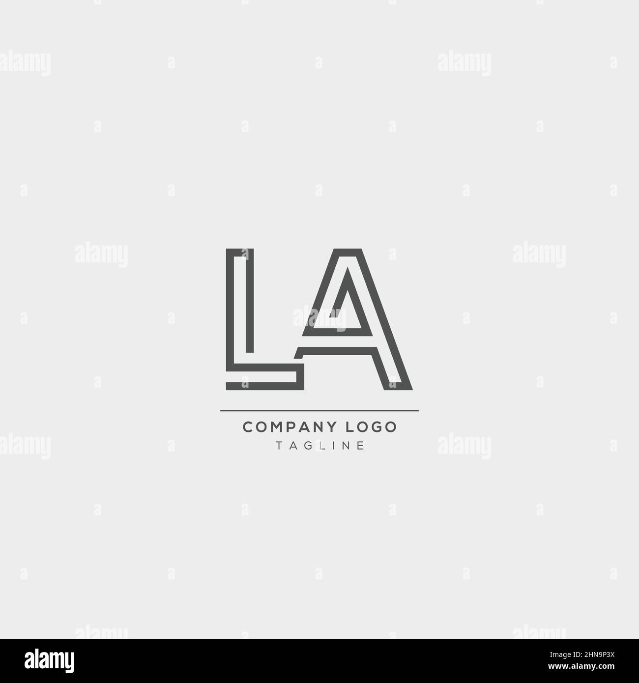 Abstract premium linear letter LA logo icon design modern minimal style ...
