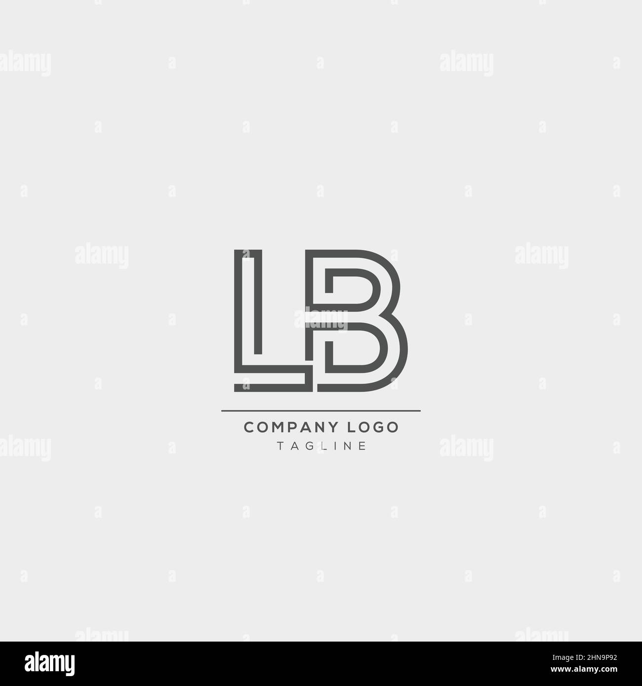 Abstract premium linear letter LB logo icon design modern minimal style ...