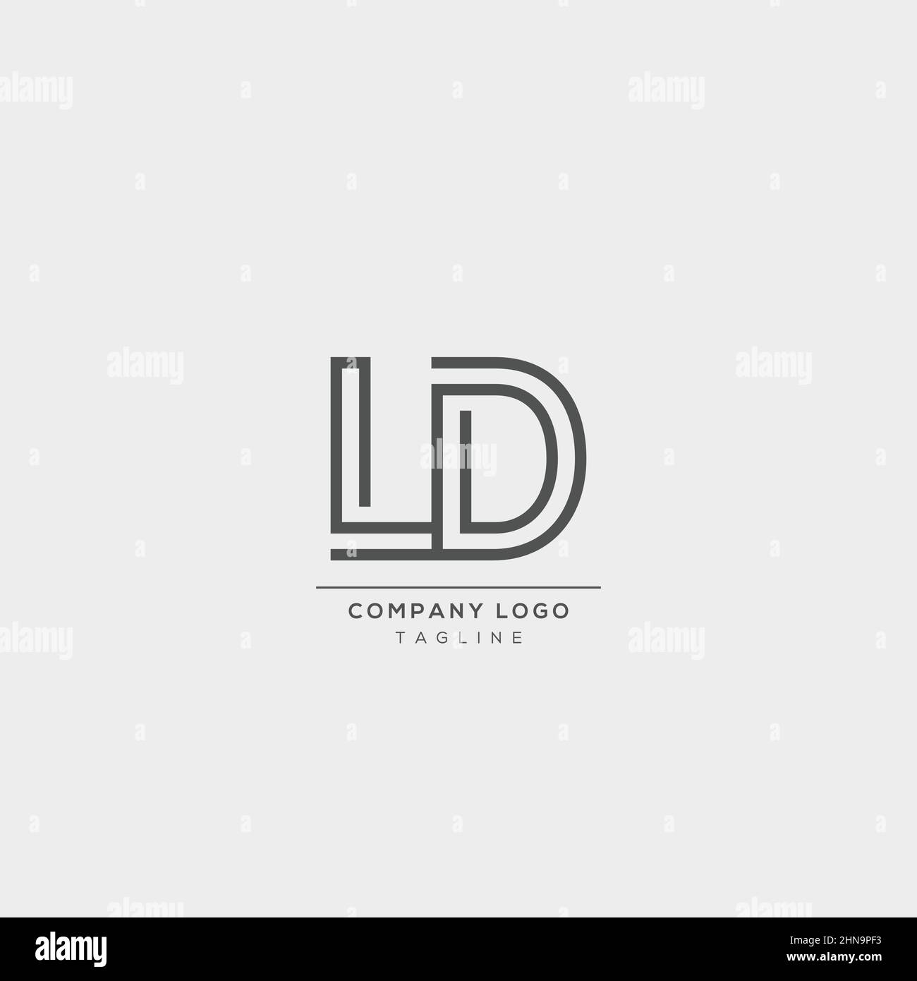Abstract premium linear letter LD logo icon design modern minimal style ...
