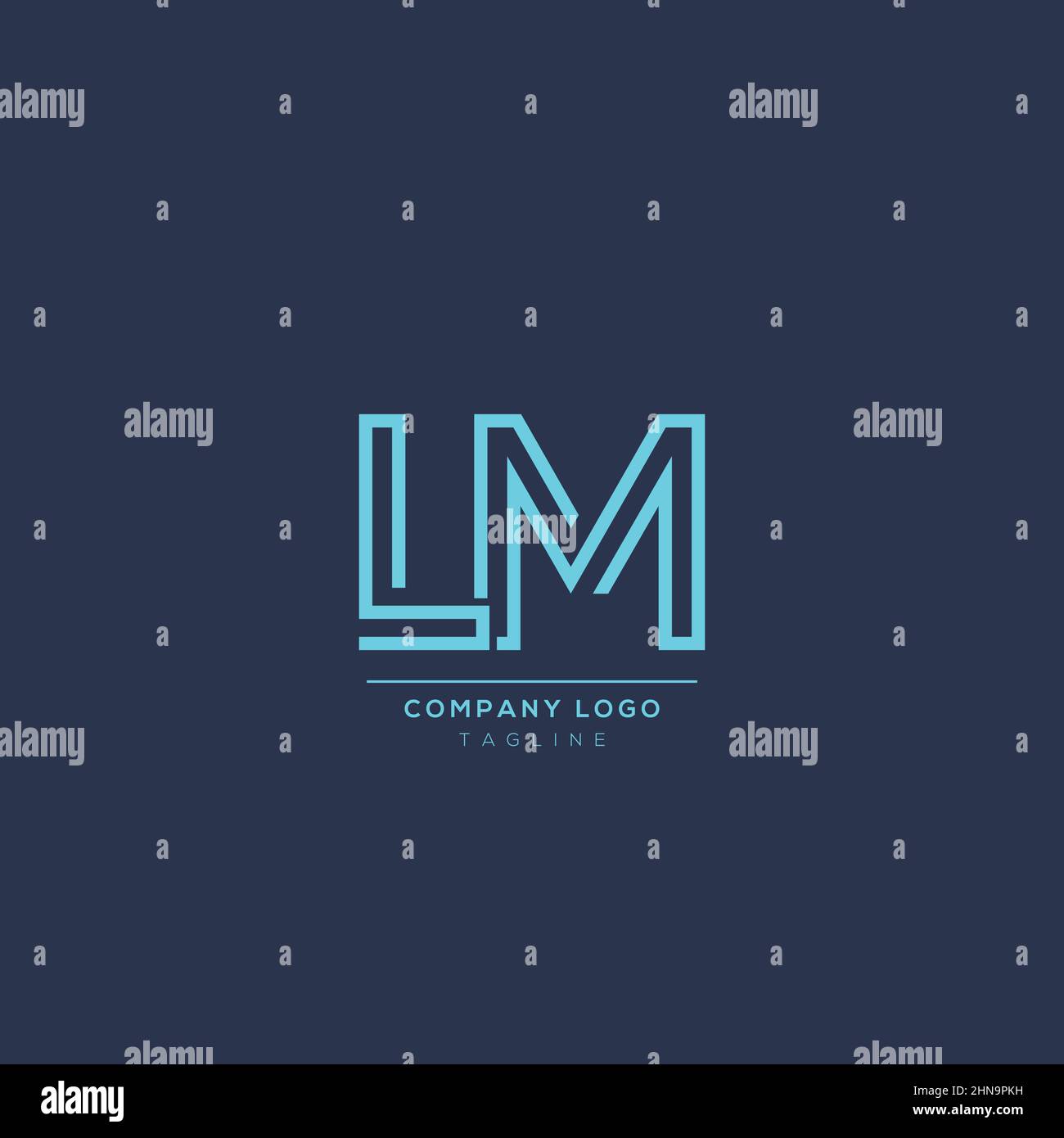 Abstract premium linear letter LM logo icon design modern minimal style ...