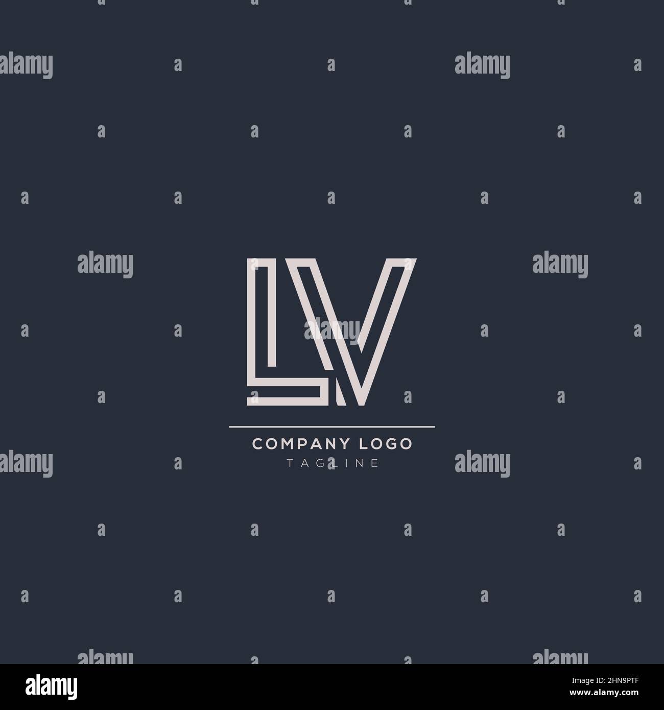 Abstract premium linear letter LV logo icon design modern minimal style ...